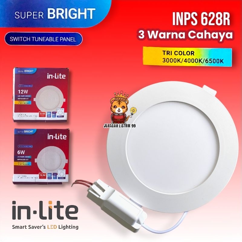 Jual INLITE - DOWNLIGHT PANEL INBOW IB BULAT INPS628RST 6WATT TRI COLOR ...