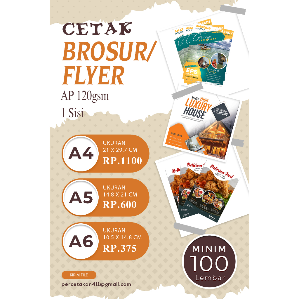 Jual Brosur / Flyer A5, A6 | Kupon Undangan | Kupon Souvenir| kartu ...