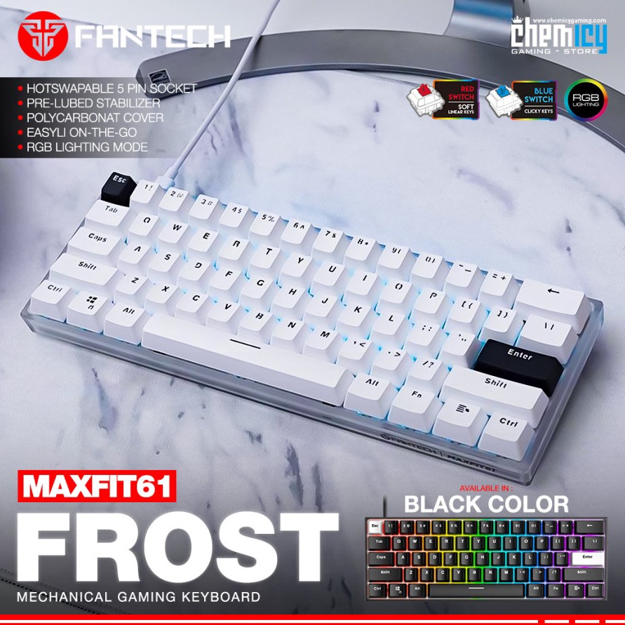 Jual ART A2G Fantech MAXFIT61 Frost RGB Hotswap Mehcanical Gaming ...