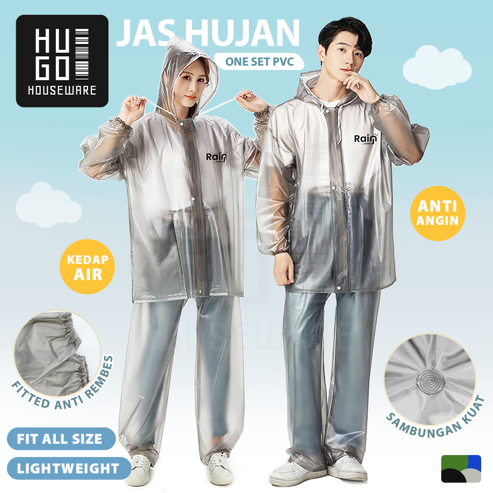 Jual Jas Hujan Raincoat Pria Wanita Dewasa Terbaik Bahan PVC Elastis Anti Rembes Best Quality ...