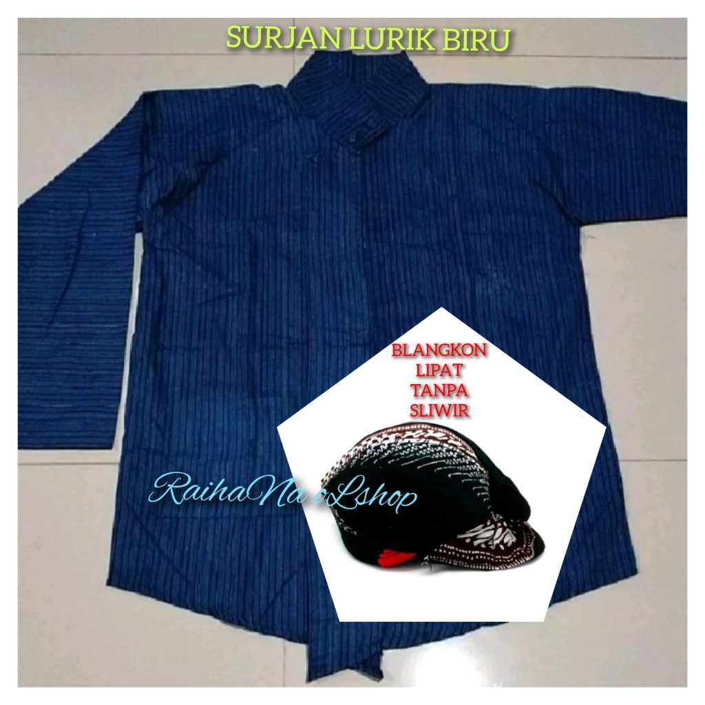 Jual BAJU ADAT LAKI | SURJAN LURIK BIRU + BLANGKON LIPAT TANPA SLIWIR | SETELAN PAKAIAN ...