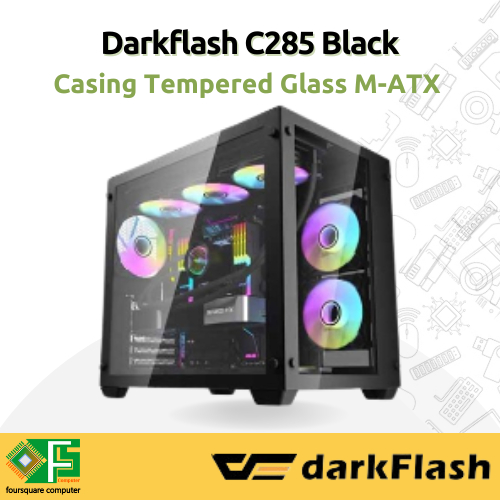 Jual Casing PC M-ATX Darkflash C285 Black | CPU Case M-ATX | Shopee ...