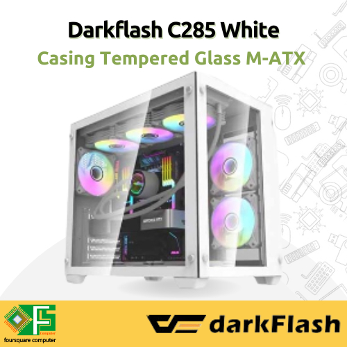 Jual Casing PC M-ATX Darkflash C285 White | CPU Case M-ATX | Shopee ...