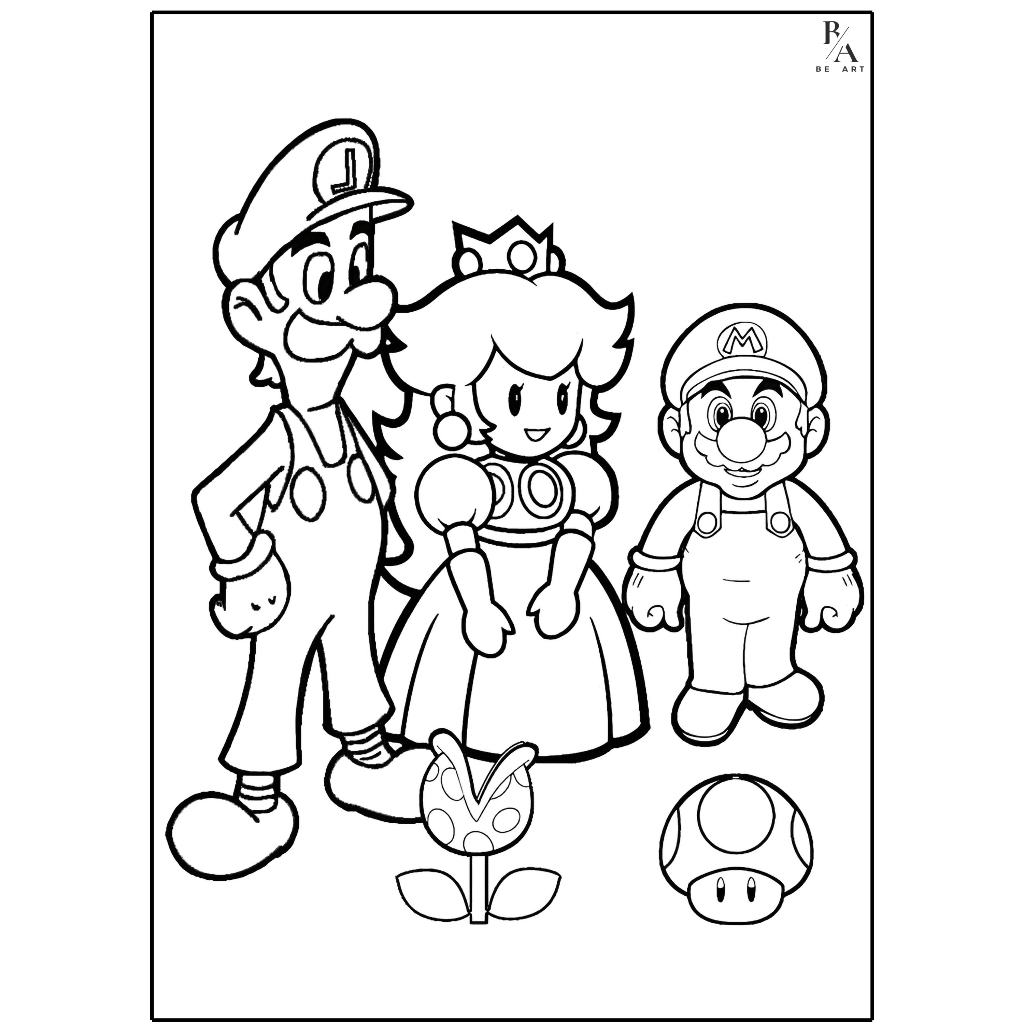 Jual kertas gambar mewarnai anak A4 (MARIO BROS) | Shopee Indonesia