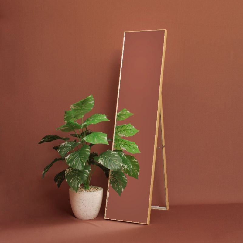 Jual kaca cermin standing mirror full body ukuran 123cm×30cm BACA ...