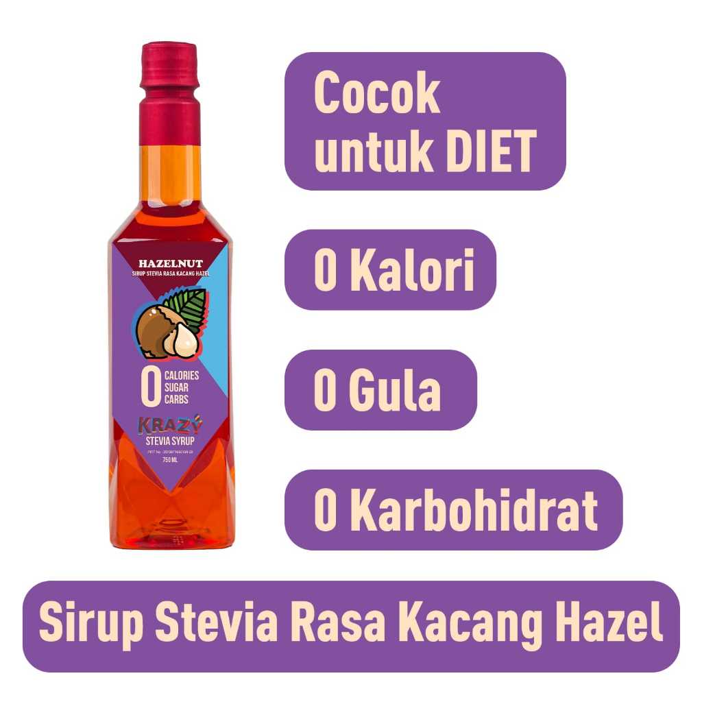 Jual KRAZY Stevia Pemanis Alami Sirup Diet Bebas Gula Sugar Free 200 ml ...