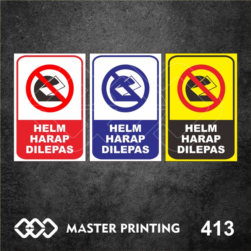 Jual 413 - Stiker Helm Harap Dilepas, Sticker Vinyl, Premium, Tahan Air ...
