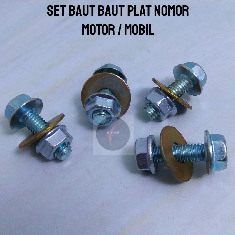 Jual Baut Baud Pengencang Plat Nomor Motor Universal | Shopee Indonesia