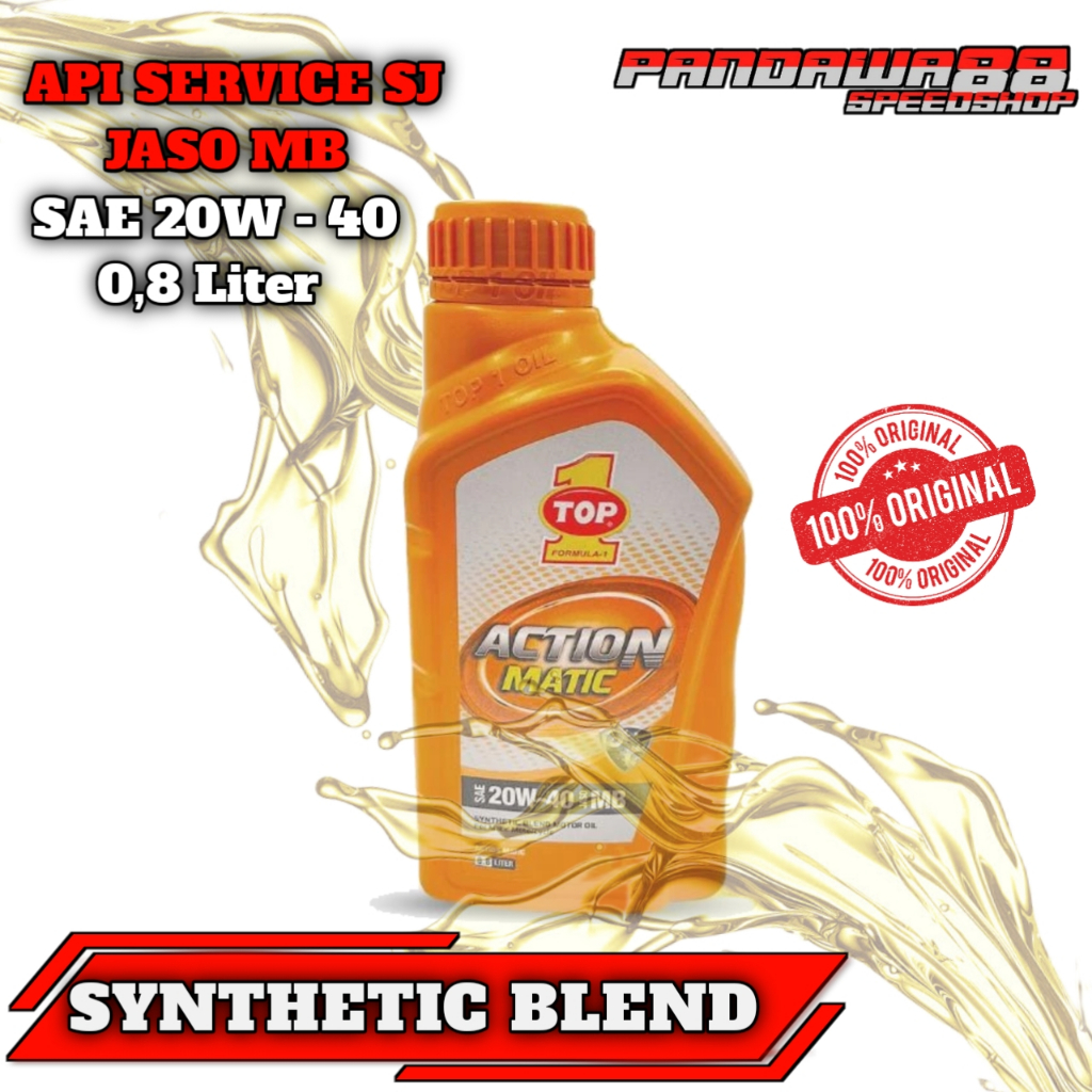 Jual Oli TOP 1 ACTION MATIC SYNTHETIC BLEND 0,8L SAE 20W-40 JASO MB ...