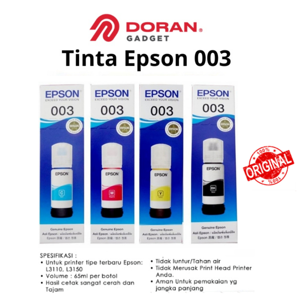 Jual Tinta Printer Refill Epson 003 | Tinta Isi Ulang Black Cyan ...