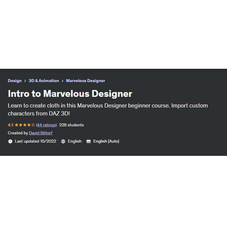 Jual Course Intro to Marvelous Designer | Shopee Indonesia