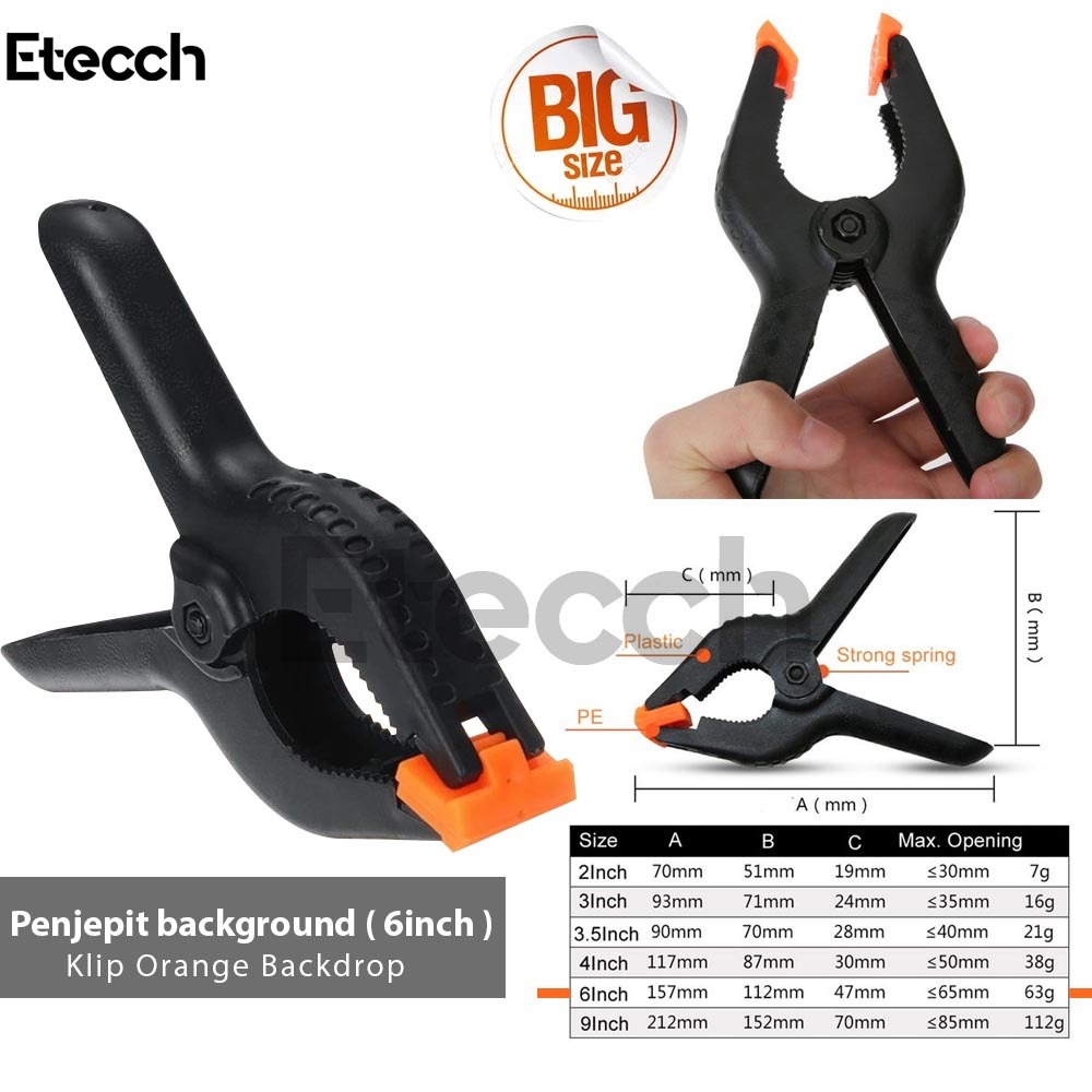 Jual Klip Orange Backdrop Clamp Studio Fotografi penjepit background BESAR | Shopee Indonesia