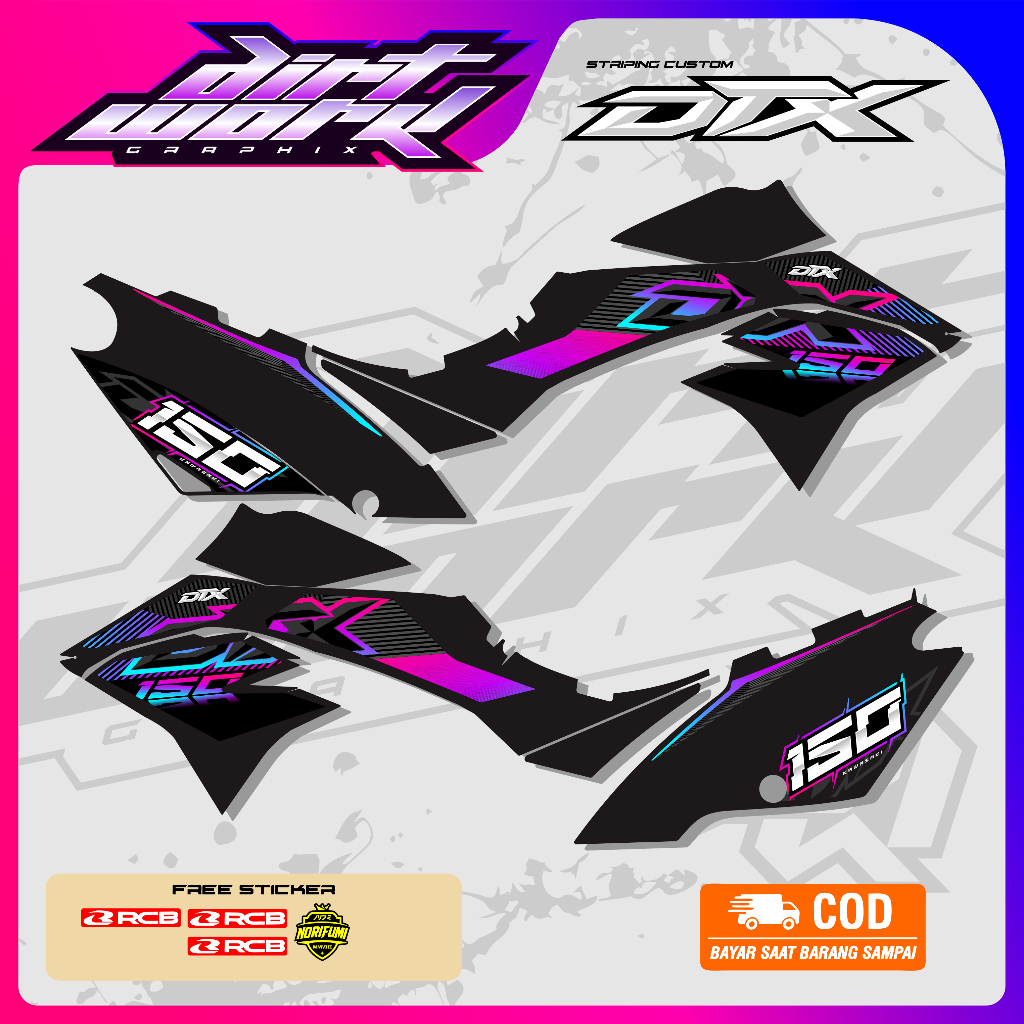 Jual STICKER STRIPING KLX D-TRACKER MOTIF GRADASI HOLOGRAM BY DIRTWORK ...