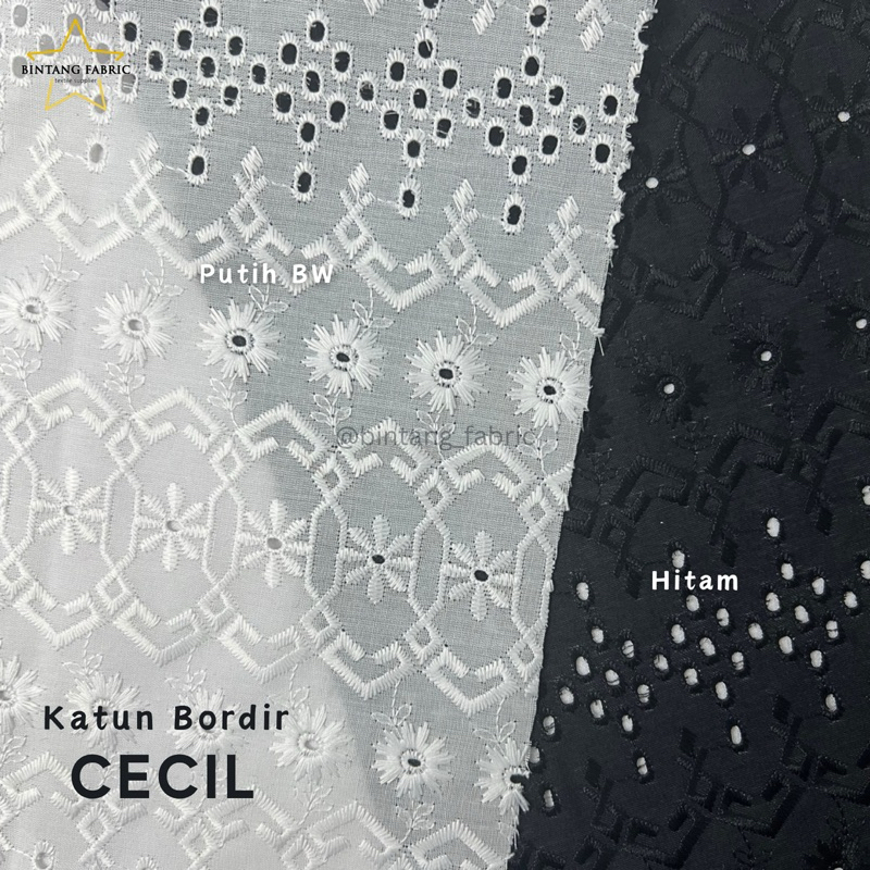 Jual Bahan Kain Katun Bordir Kate Cecil Diora Kim Slavina 0,5 meter ...