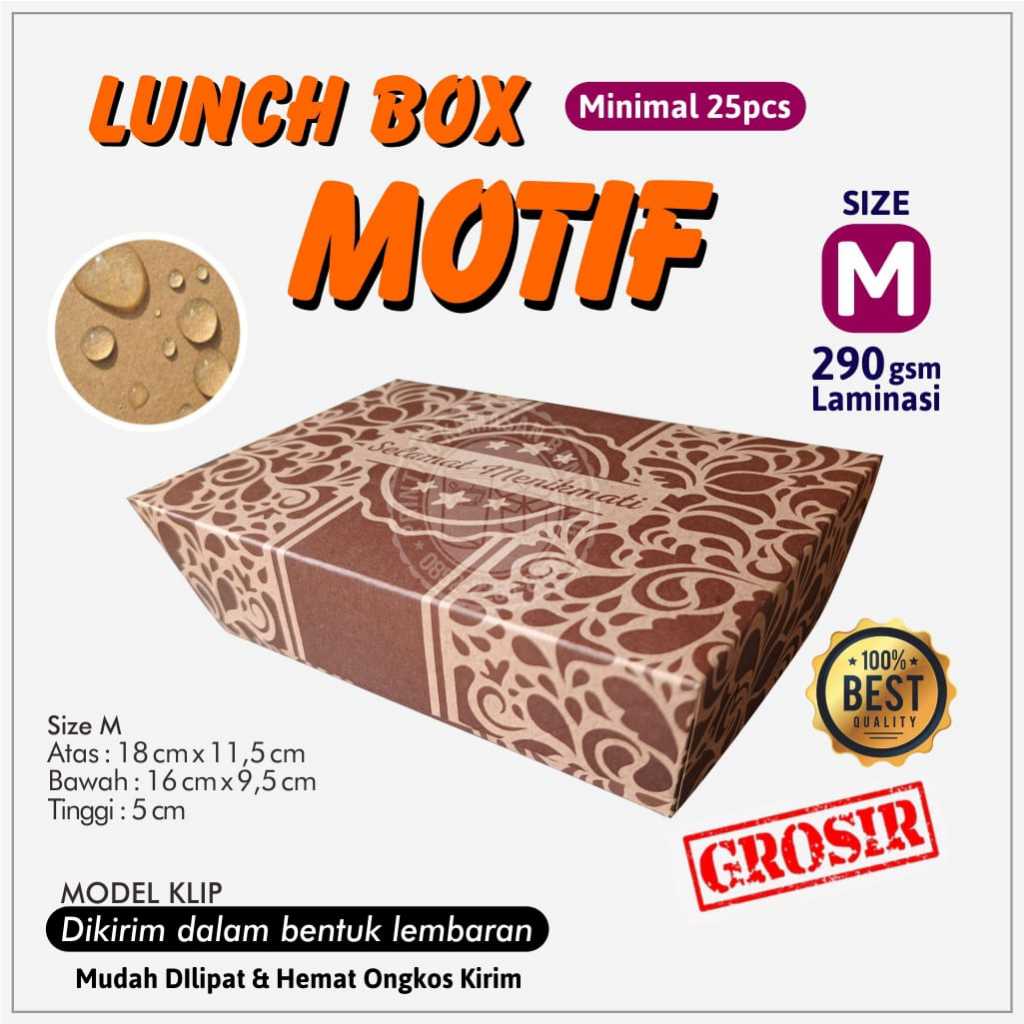 Jual Kotak Makan Kertas Paper Lunch Box Motif Selamat Menikmati Makanan ...