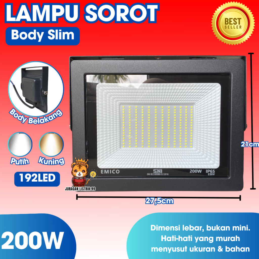Jual LAMPU SOROT LED 200W 200 WATT / 300W 300 WATT FLOODLIGHT OUTDOOR TEMBAK LAPANGAN TAMAN ...