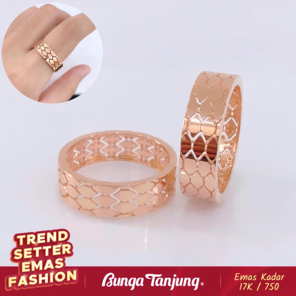 Jual CINCIN FASHION BULAT - EMAS 17K - BUNGA TANJUNG GOLD | Shopee ...