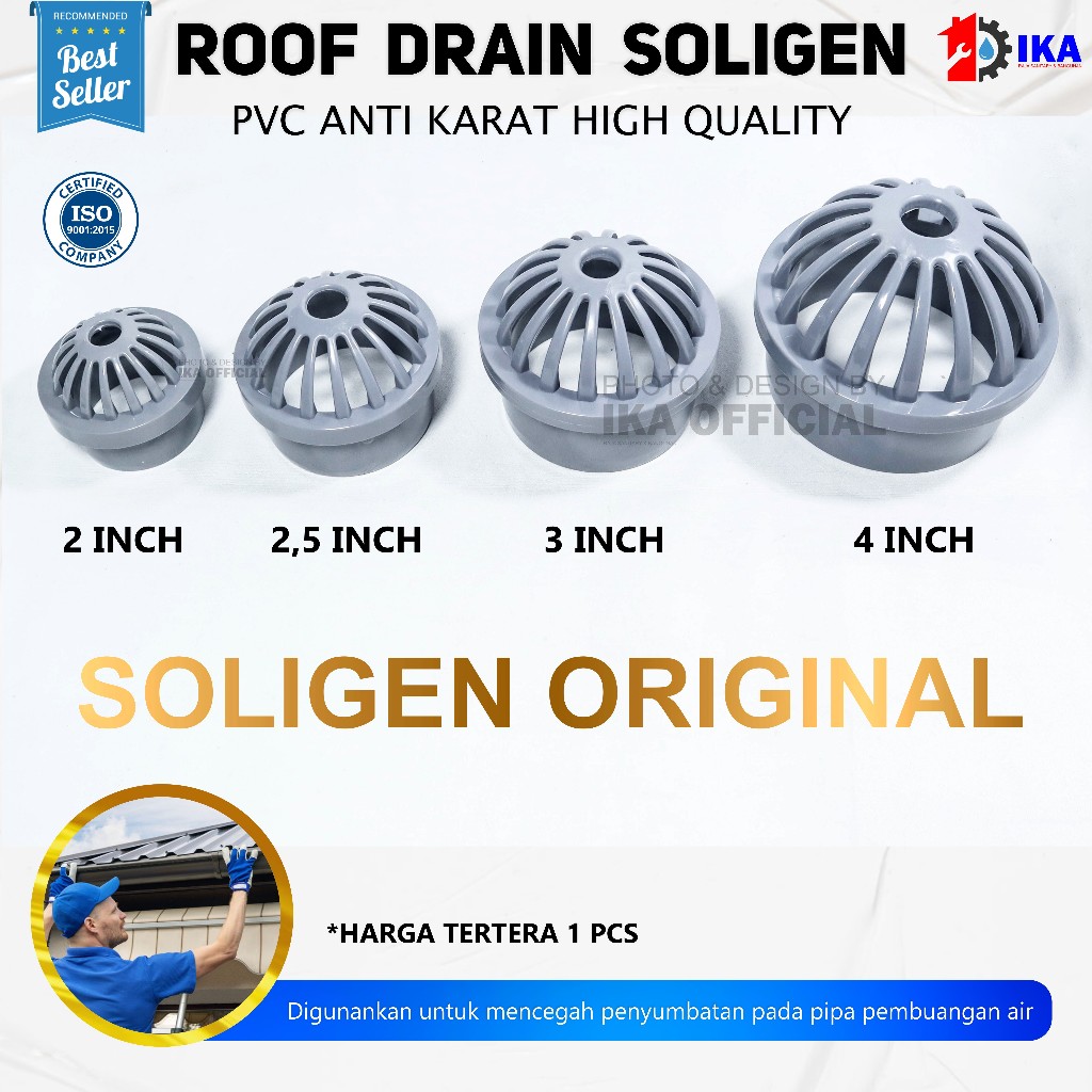 Jual Roof Drain / Saringan Talang Air / Pipa Soligen 2 inch / 2,5 inch ...