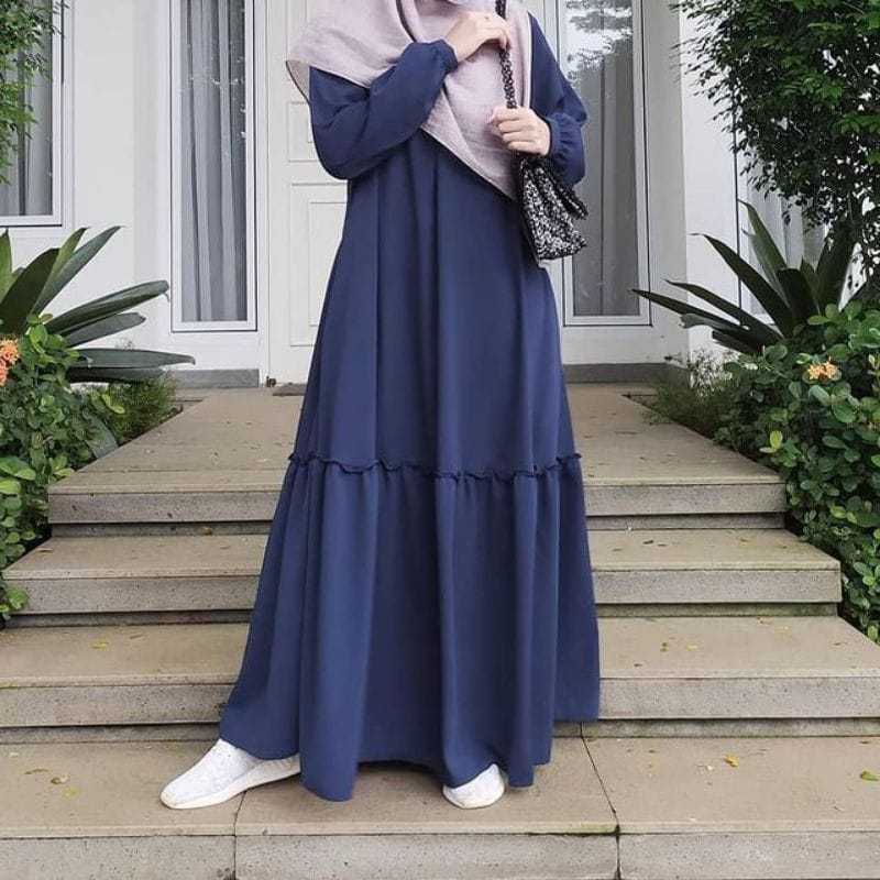 Jual Basic Sada by Aska Label - Gamis polos dengan kantong dan busui friendly bahan crepe warna ...