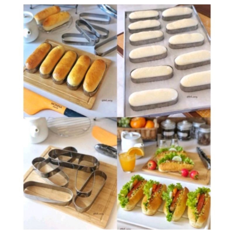 Jual Cetakan ring roti hotdog / cetakan ring roti oval / cetakan ring ...