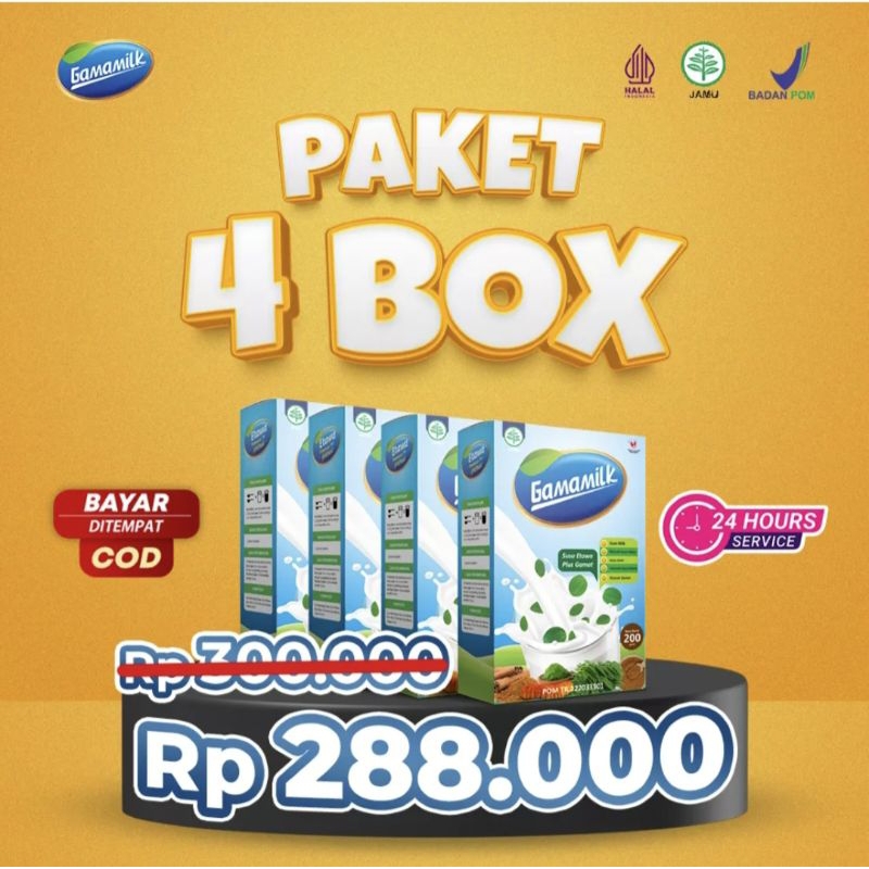 Jual (ISI 4 BOX) GAMAMILK SUSU ETAWA ATASI NYERI SENDI DAN TULANG ...