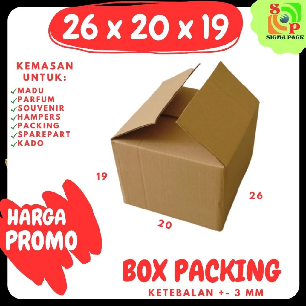 Jual Box 26x20x19 Kotak Packing Kardus Packing Kotak Dus Kemasan ...