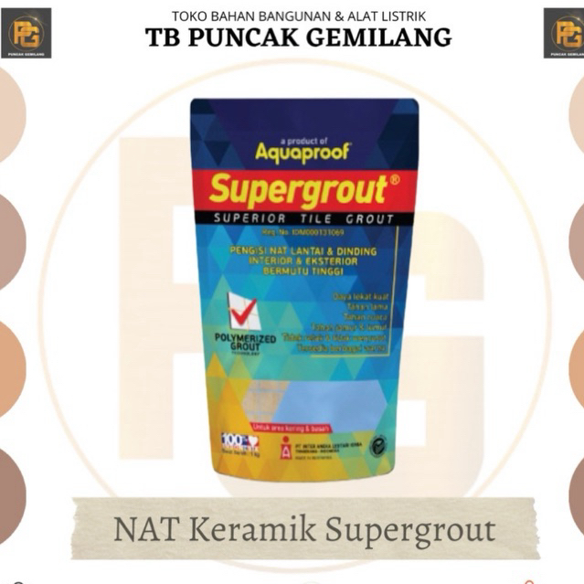 Jual Semen Nat Keramik SuperGrout Aquaproof / Oker / Pengisi celah ...