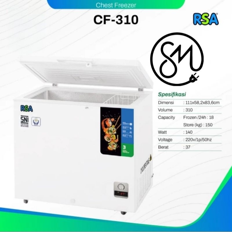 Jual Chest Freezer RSA CF-310Q 318 Liter CF310Q Freezer Box CF 310 Q ...