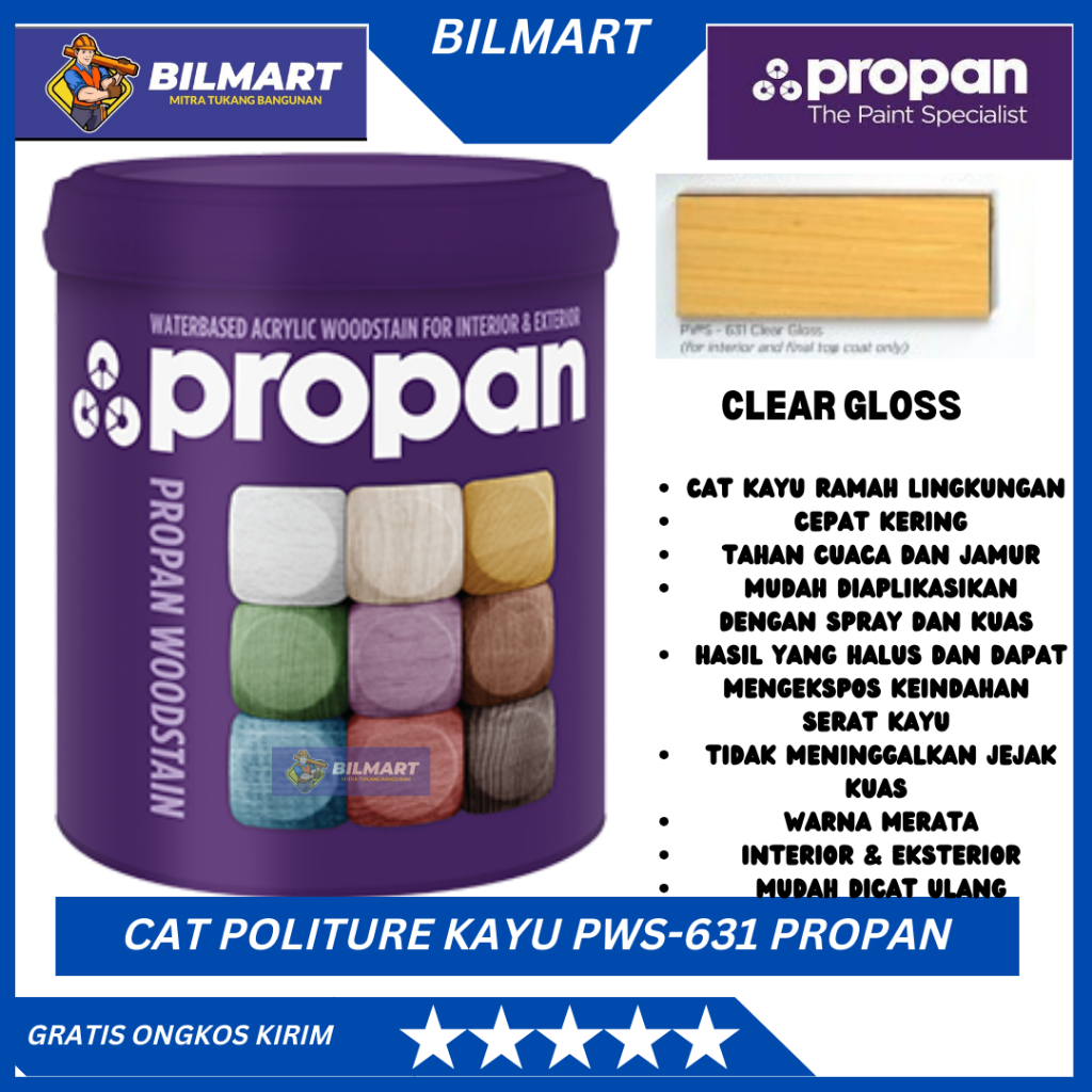 Jual CAT POLITUR KAYU WOODSTAIN PWS 631 1 Kg PROPAN | Shopee Indonesia