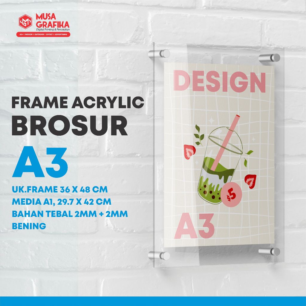 Jual Frame Bingkai Display Poster Akrilik Menu Dinding - Ukuran A3 | Shopee Indonesia