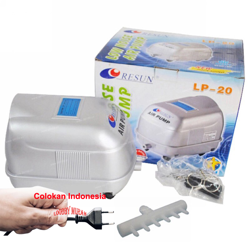 Jual Aerator Air Pump Hi Blow Blower Udara RESUN LP-20 LP20 20W Low Noise Colokan Indonesia ...