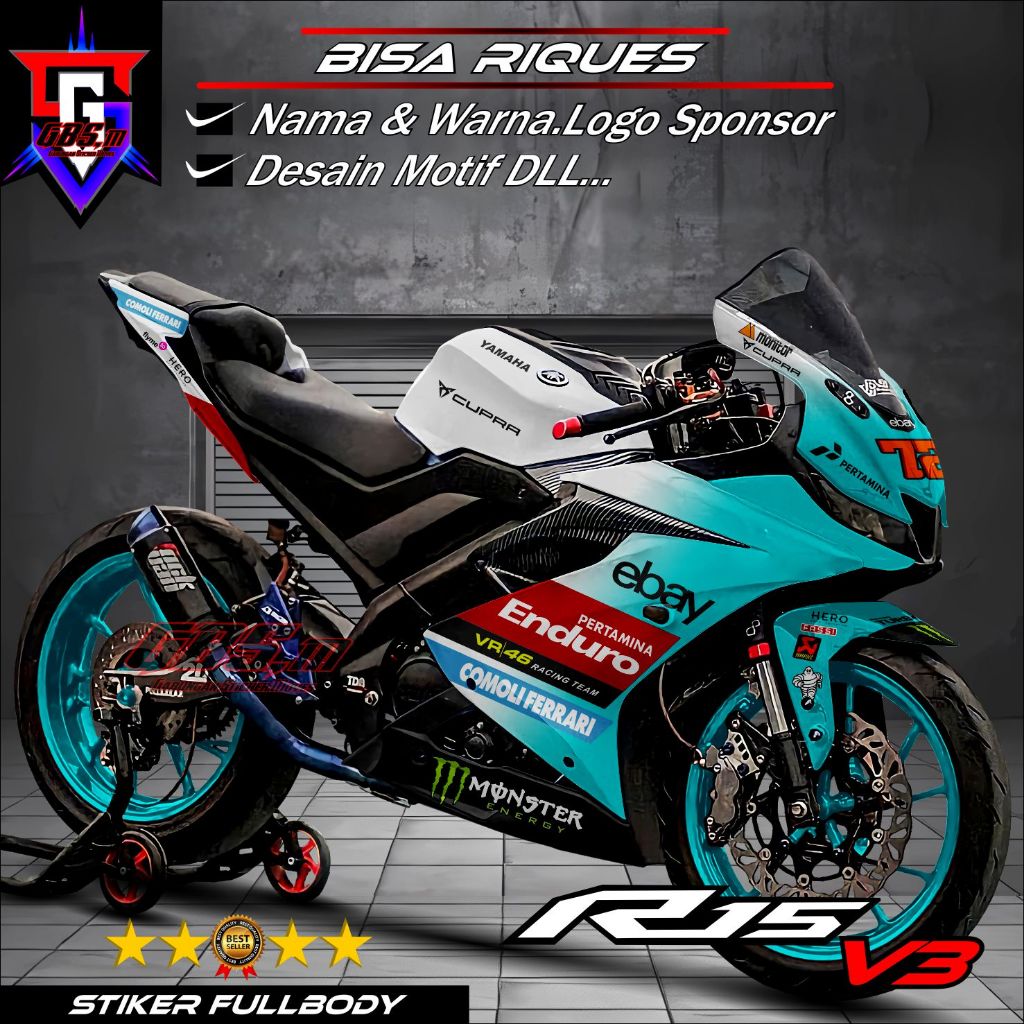 Jual Terbaru - Decal Variasi R15 V3 Stiker Decal Motor R15 V3 Sticker ...