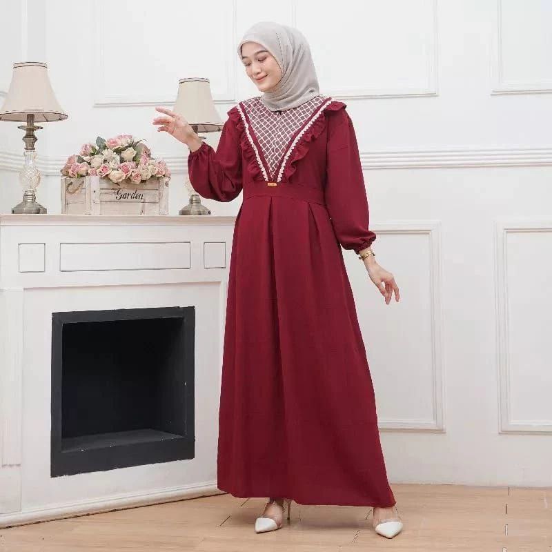 Jual Gamis Wanita Dewasa Terbaru 2024 Lebaran kekinian Dress Sella ...
