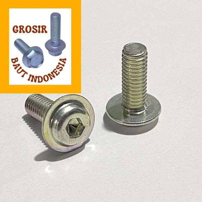 Jual Baut L Flange M6x16 Baut Topi kunci L M6x16 (paket 10pcs) | Shopee ...