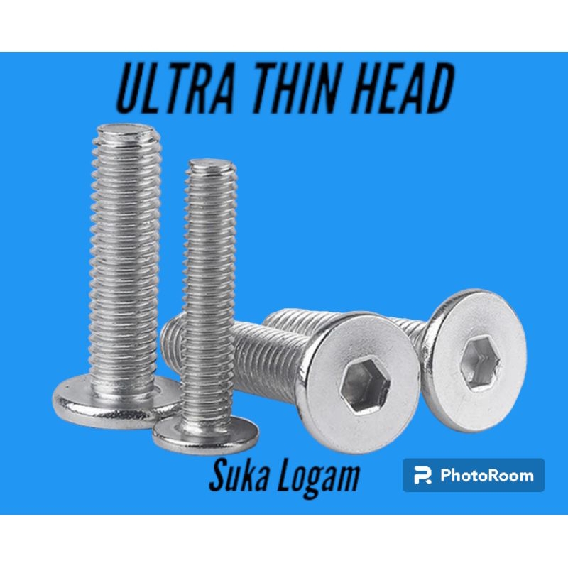 Jual Baut L ULTRA THIN M6 x 16 ( Panjang 1.6cm ) Stainless Steel 304 Baut Soket Super Tipis ...