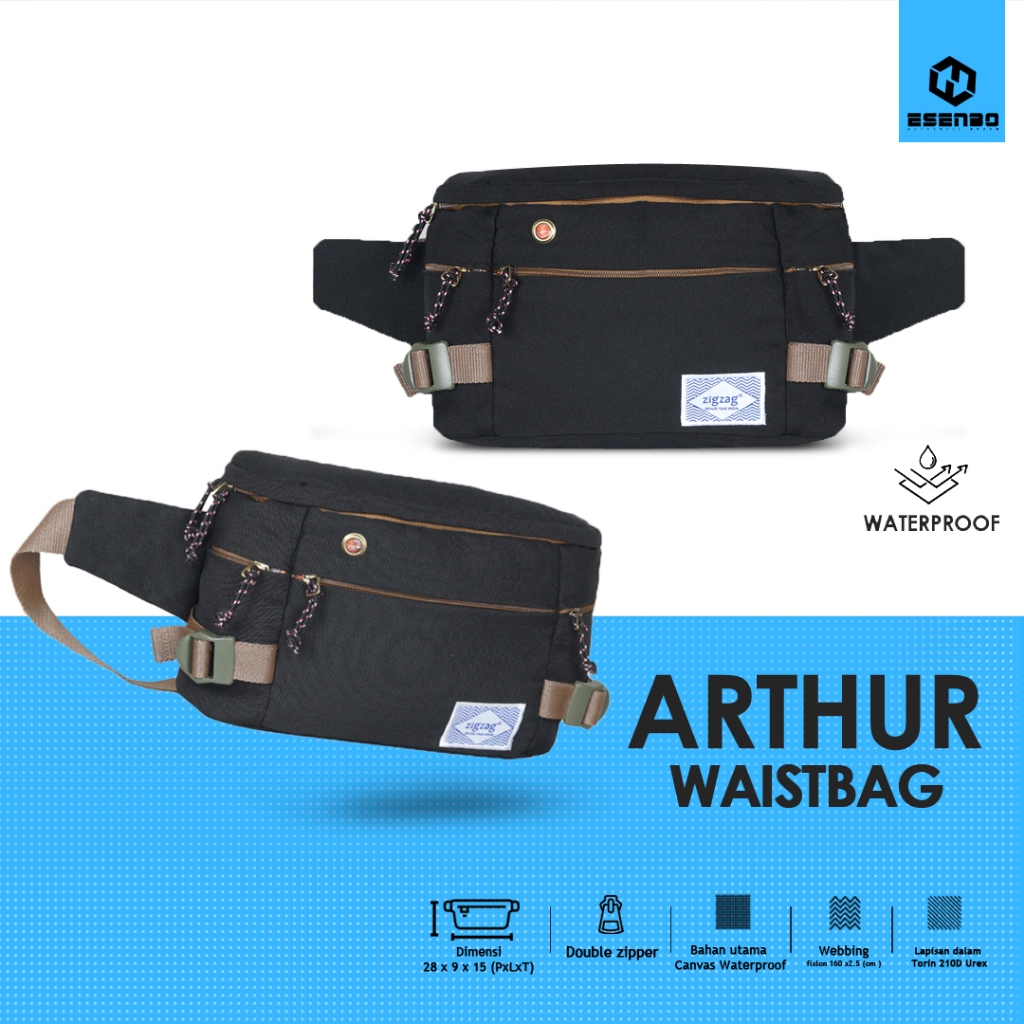 Jual Tas Waistbag Pria Zigzag Arthur By Esenbo - Tas Pinggang Kanvas ...