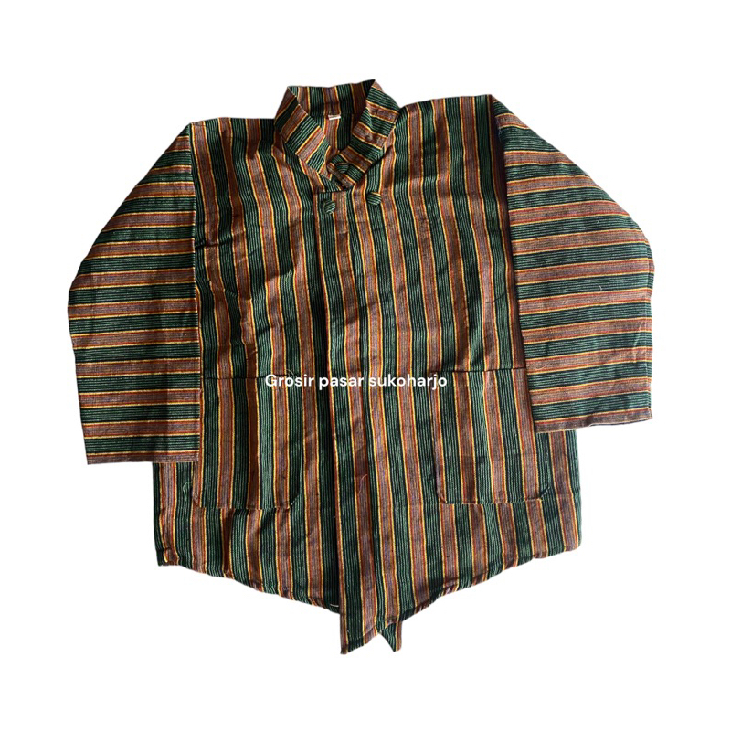 Jual Setelan Sorjan Lurik Anak Hijau || Baju Traditional Anak || Surjan ...