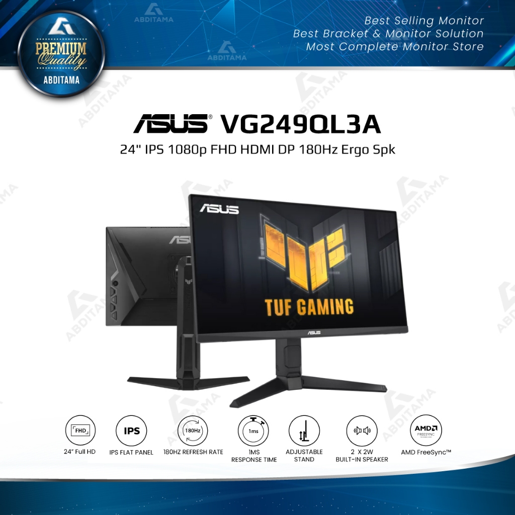 Jual Monitor LED ASUS VG249QL3A 24" IPS 1080p FHD HDMI DP 180Hz Ergo ...
