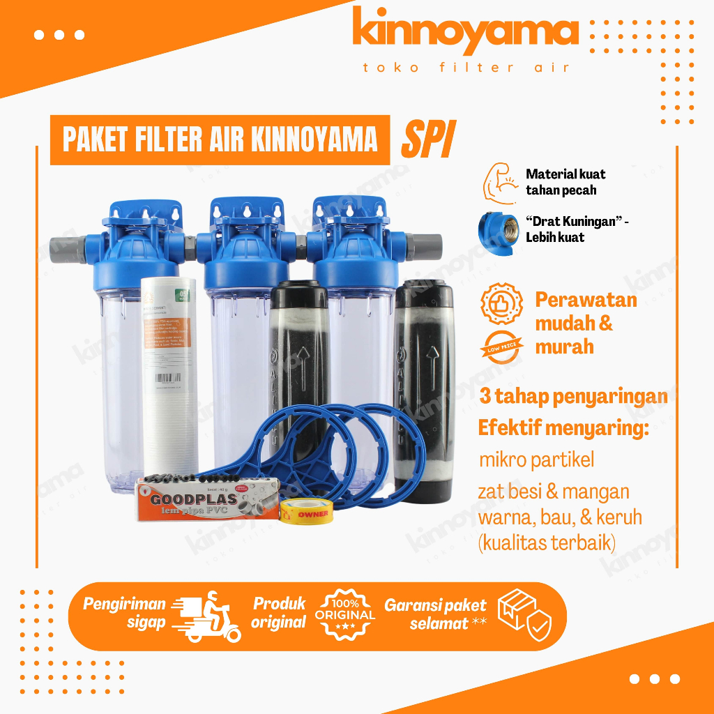 Jual Paket Filter Penjernih Air Toren Kuning 3 tahap / Saringan Filter ...