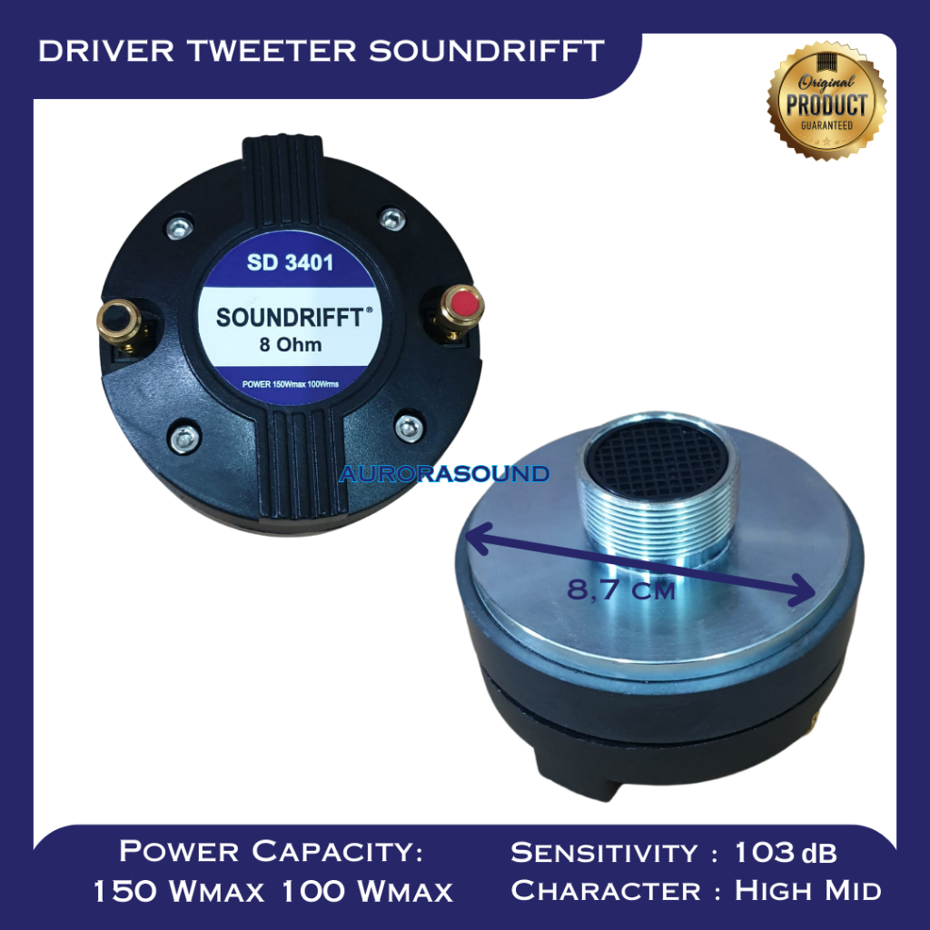 Jual SPEAKER SOUNDRIFFT 4 INCH DOME SD3401 DRIVER TWEETER TWETER TWITER ...
