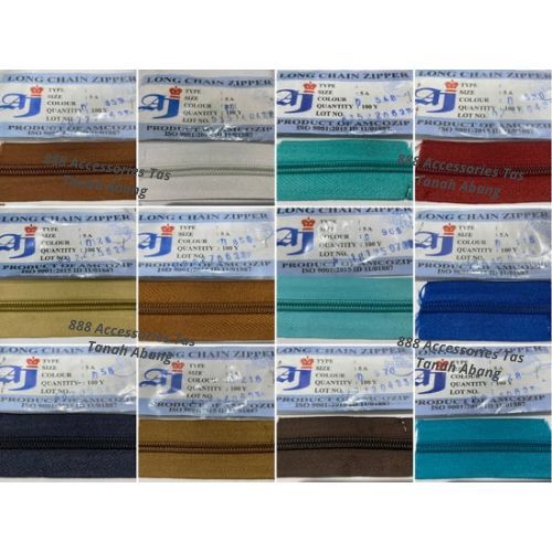 Jual ( 100 Yard ) Daun Resleting / Zipper No.5 Merk AJ Nylon / Gigi ...