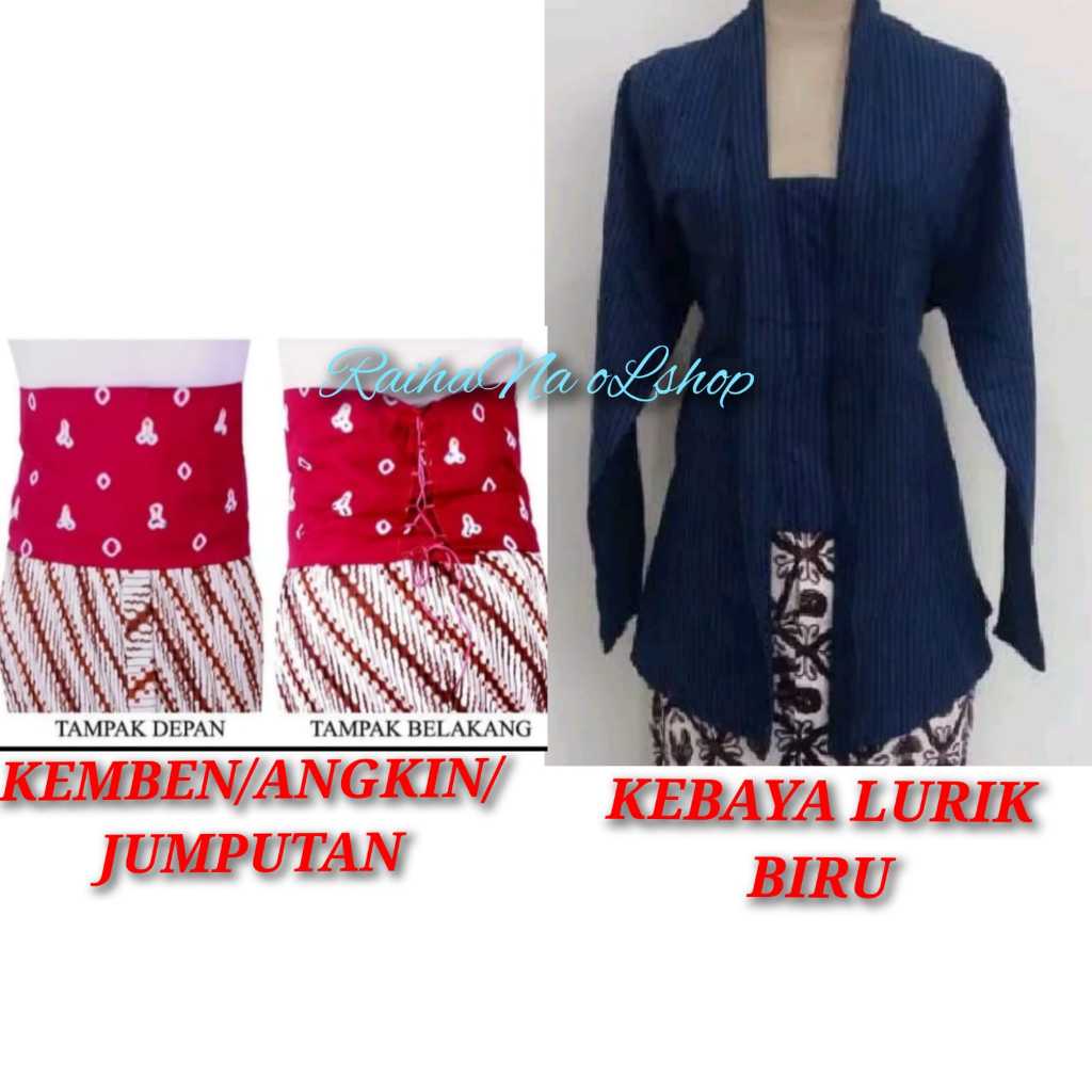 Jual BAJU ADAT JAWA PEREMPUAN/CEWE/WANITA | KEBAYA LURIK BIRU + KEMBEN ...