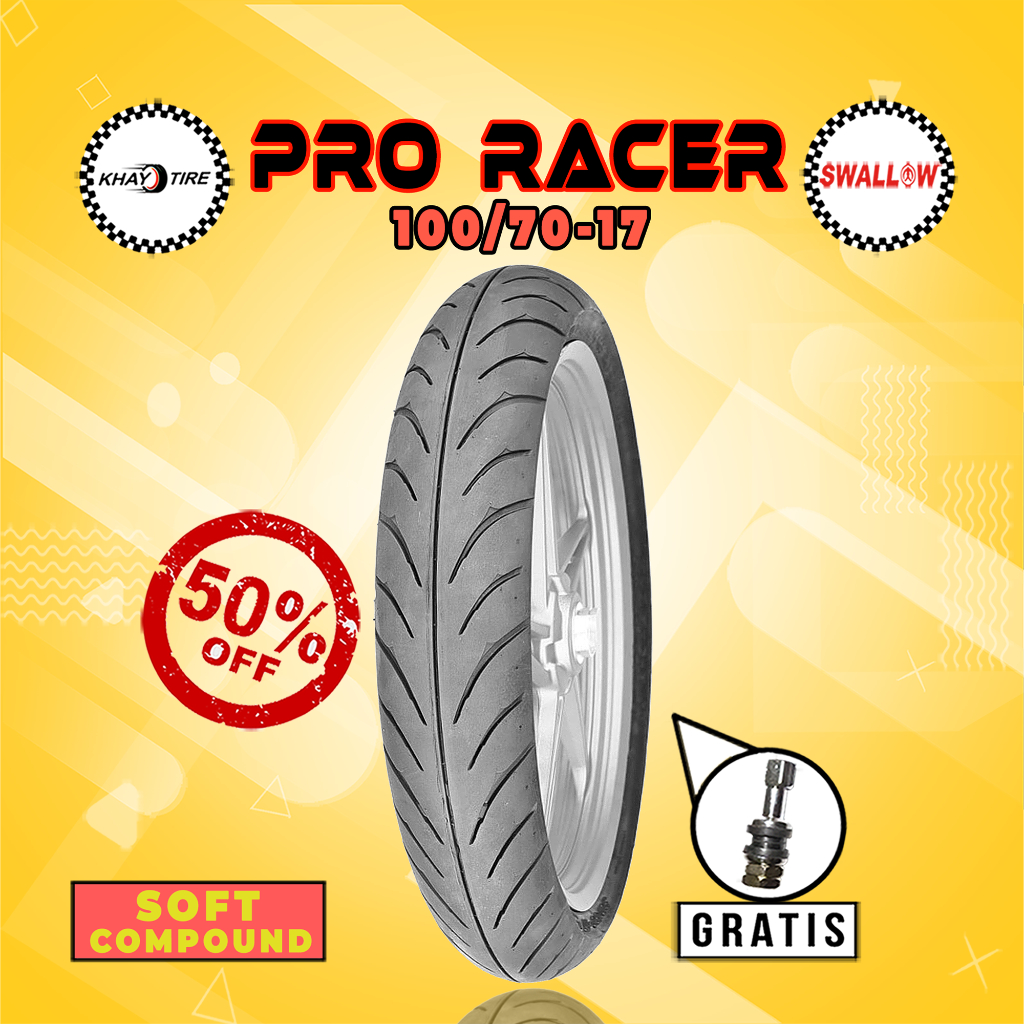 Jual Ban Motor 𝗦𝗼𝗳𝘁 𝗖𝗼𝗺𝗽𝗼𝘂𝗻𝗱 SWALLOW PRO RACER 100/70 Ring 17 Tubeless ...