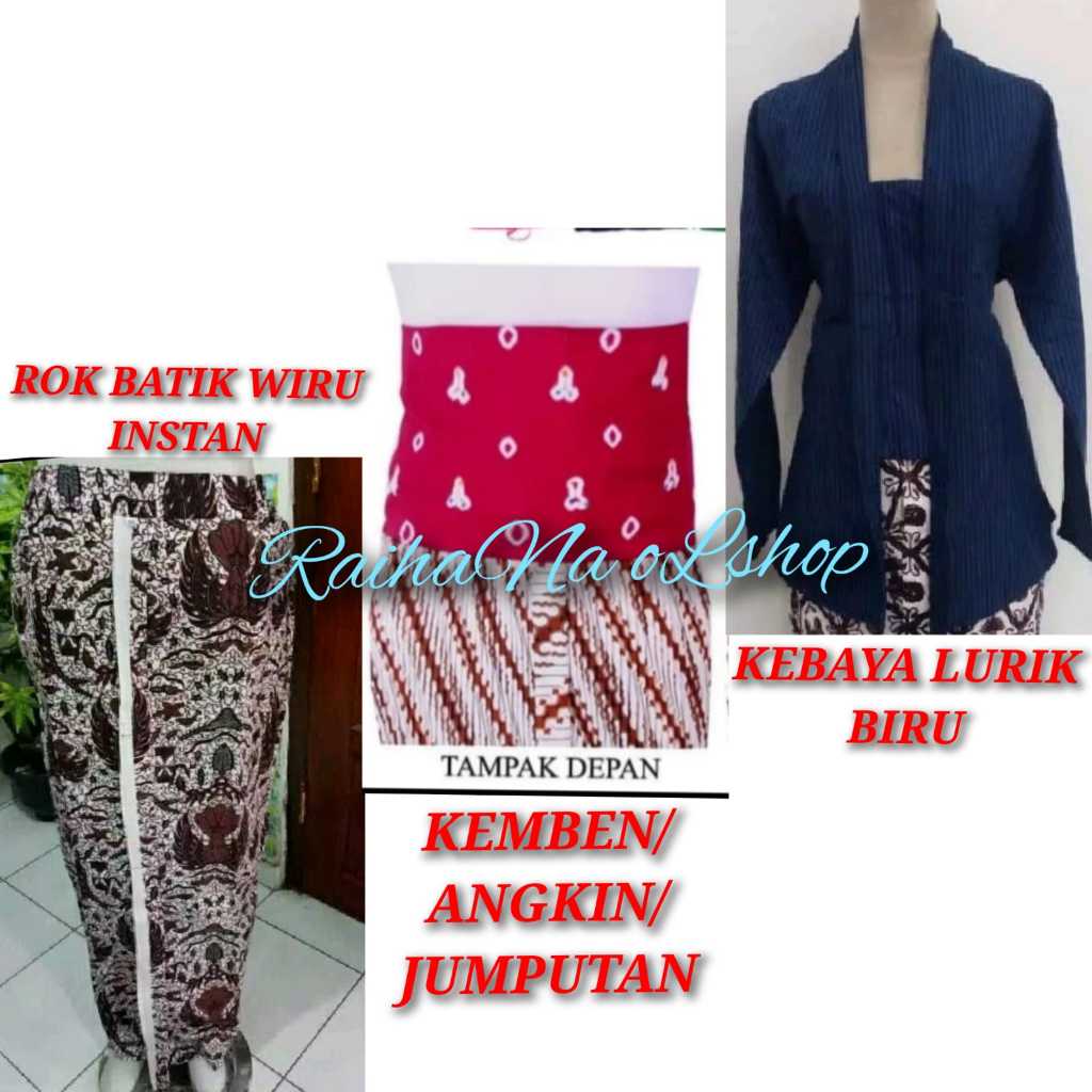 Jual BAJU ADAT JAWA PEREMPUAN/CEWE/WANITA | KEBAYA LURIK BIRU + ROK ...