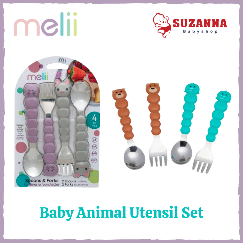 Jual Melii Baby Animal Utensil Set - Spoons & Forks / Sendok dan Garpu ...