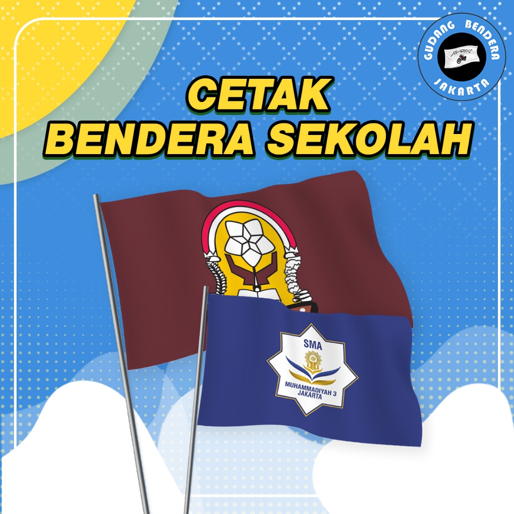 Jual BENDERA SEKOLAH TERMURAH SMK SMA SMP OSIS LEMBAGA ORGANISASI ...