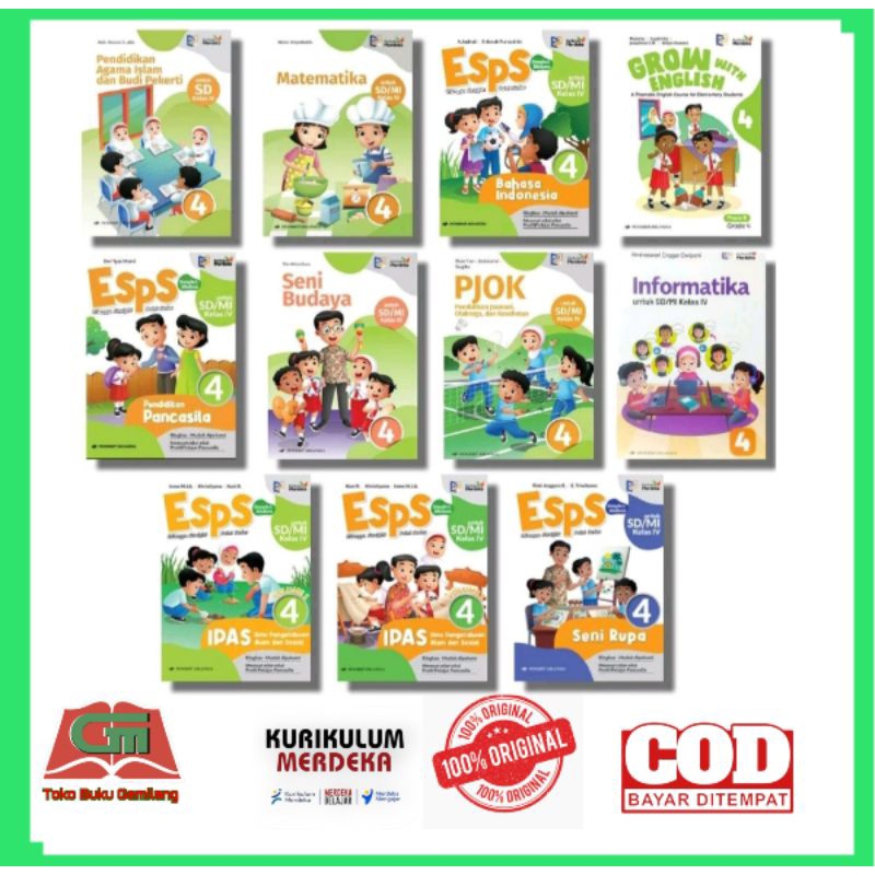 Jual BUKU PAKET KURIKULUM MERDEKA KELAS 4 SD/MI PENERBIT ERLANGGA | Shopee Indonesia
