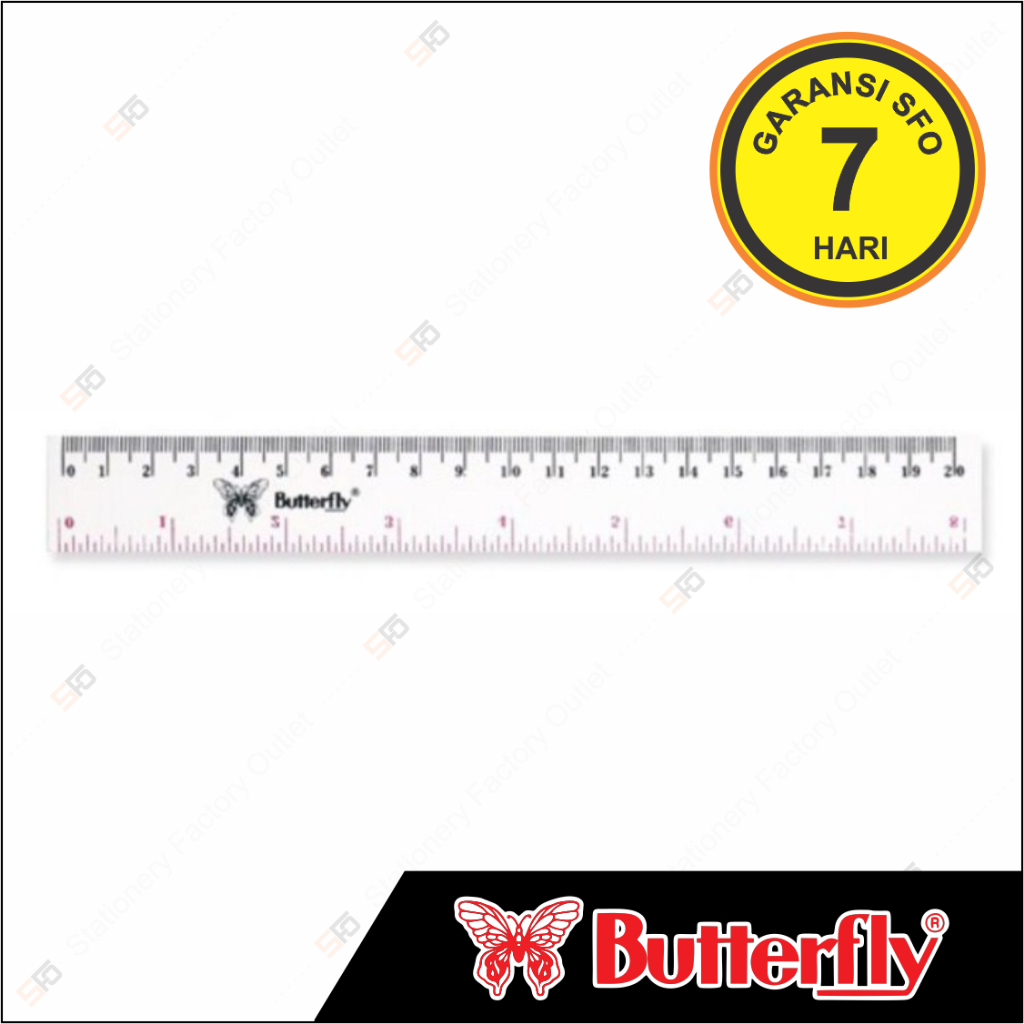 Jual Penggaris Butterfly 20cm - Acrylic Ruler | Shopee Indonesia