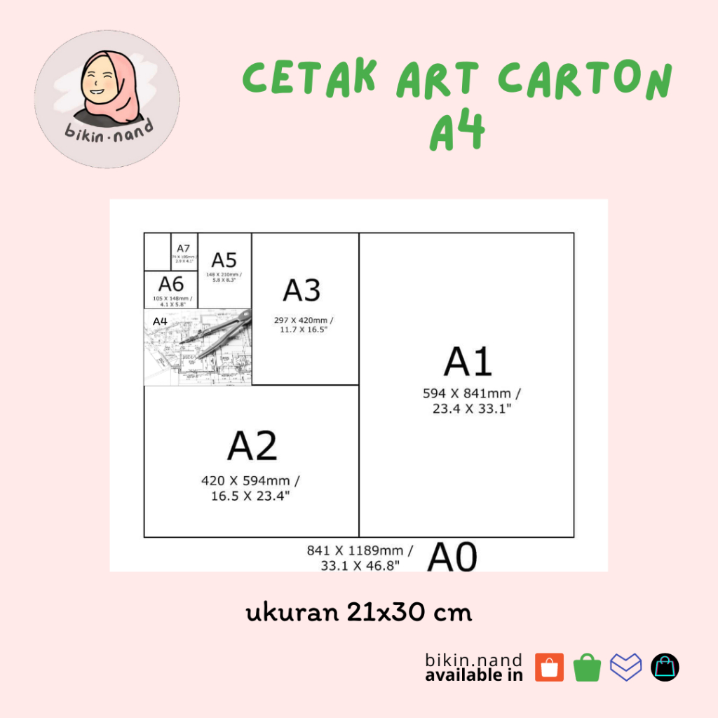 Jual Cetak Art Carton ukuran A4 (21x30 cm) | Shopee Indonesia