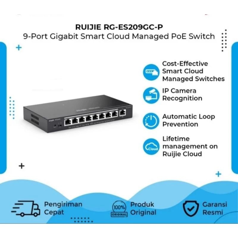 Jual RUIJIE RG-ES209GC-P Cloud Managed 9-Port Gigabit POE+Switch 120W ...